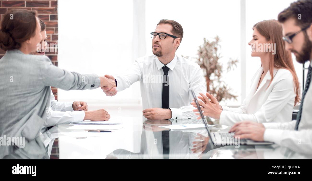 businessman explaining business to the team the new strategy of the ...