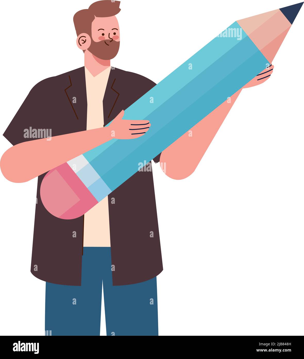 creative man with pencil Stock Vector Image & Art - Alamy