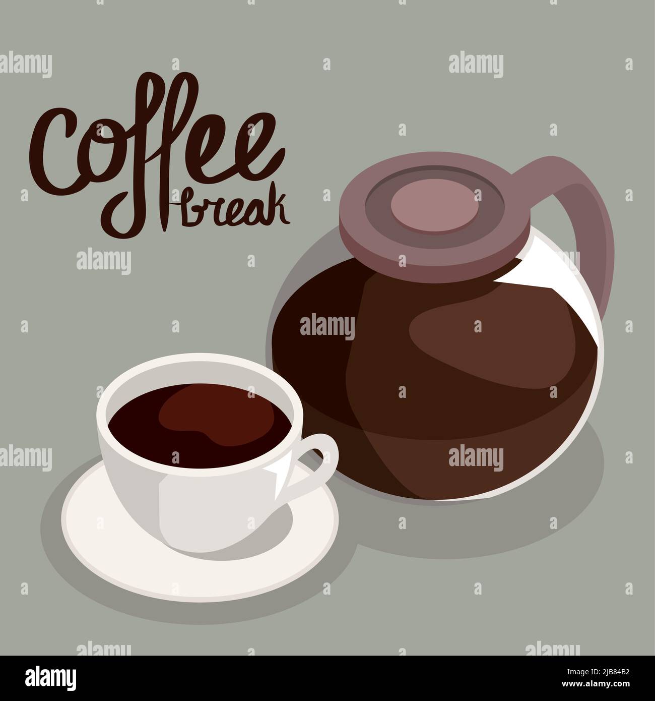 coffee break lettering postcard Stock Vector Image & Art - Alamy