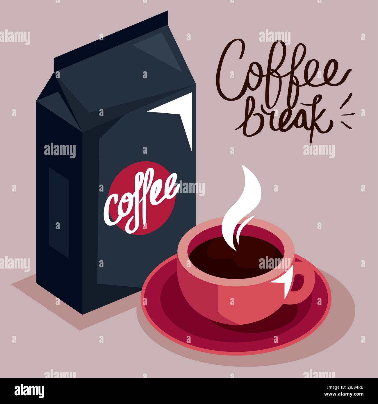 coffee break lettering card Stock Vector Image & Art - Alamy