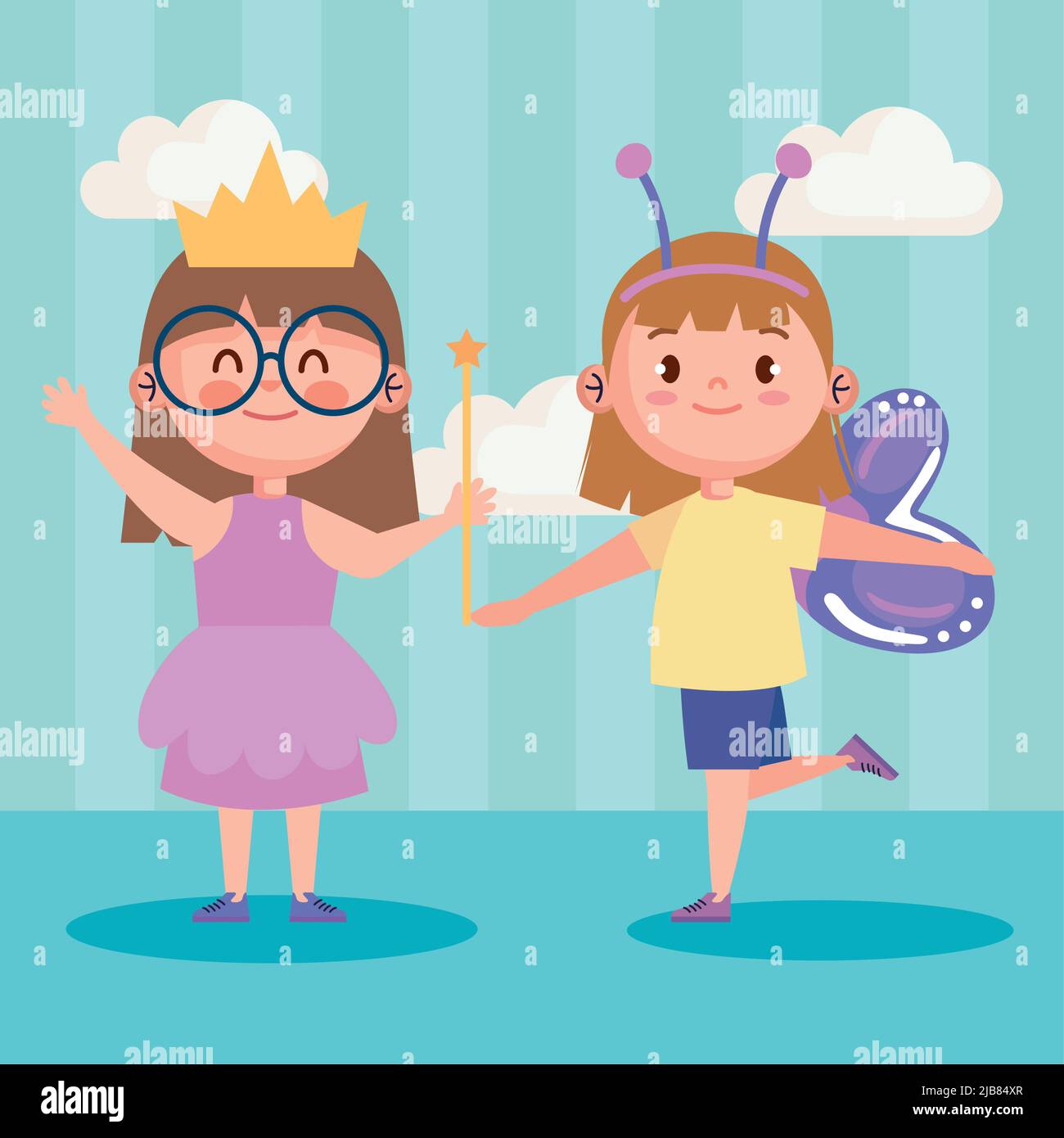 girls kids playing Stock Vector Image & Art - Alamy