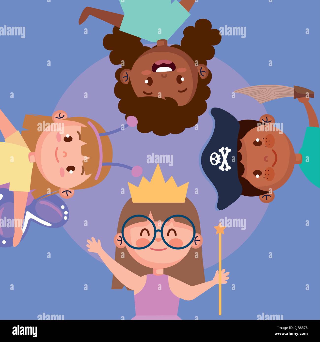 four little kids playing Stock Vector Image & Art - Alamy