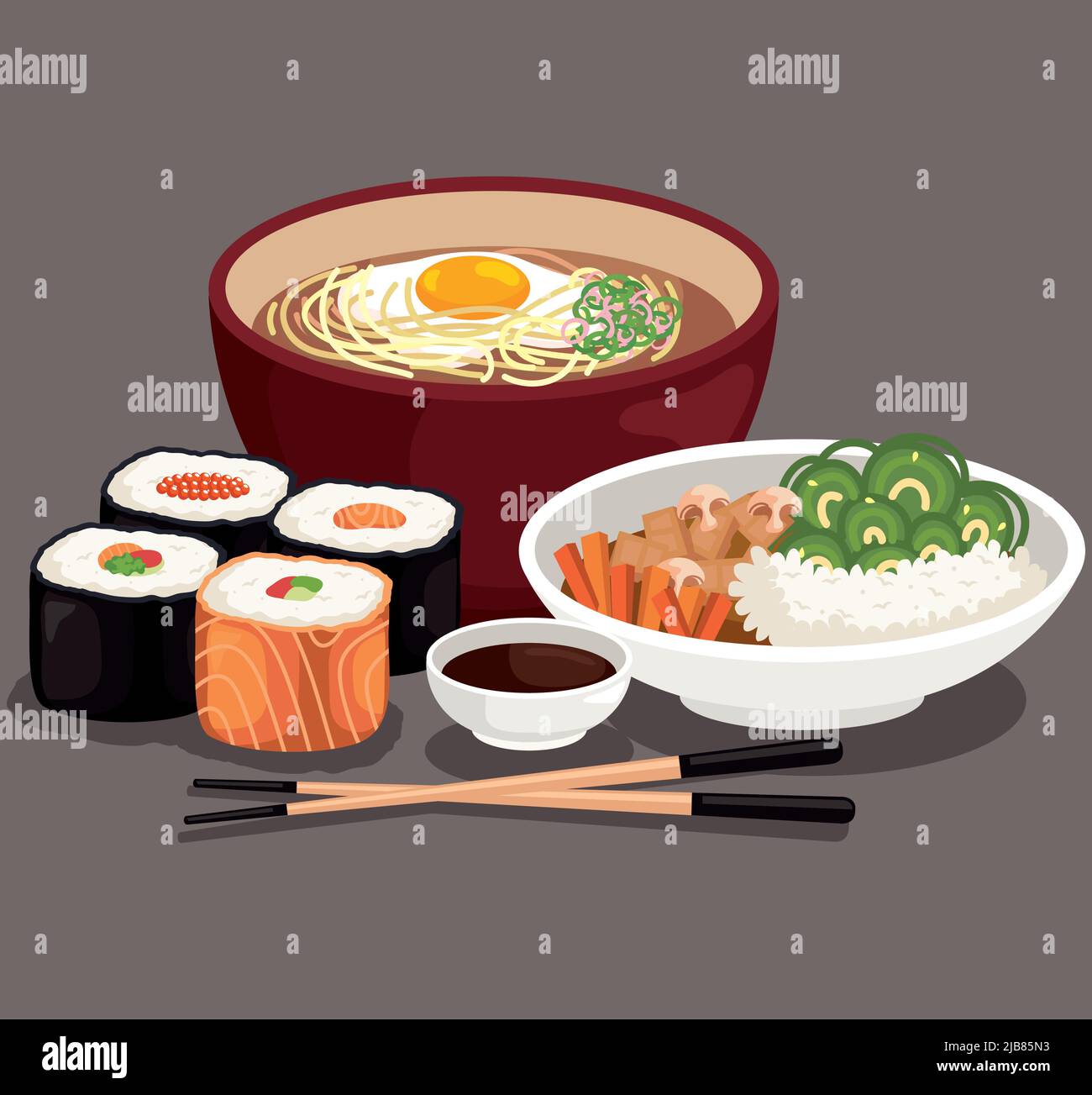 Japanese food traditional dishes Stock Vector Images - Alamy