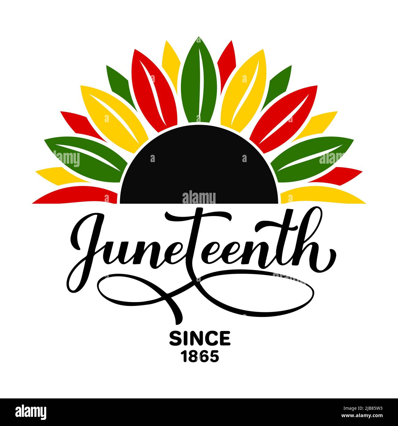 Juneteenth calligraphy sign. African American holiday on June 19 ...