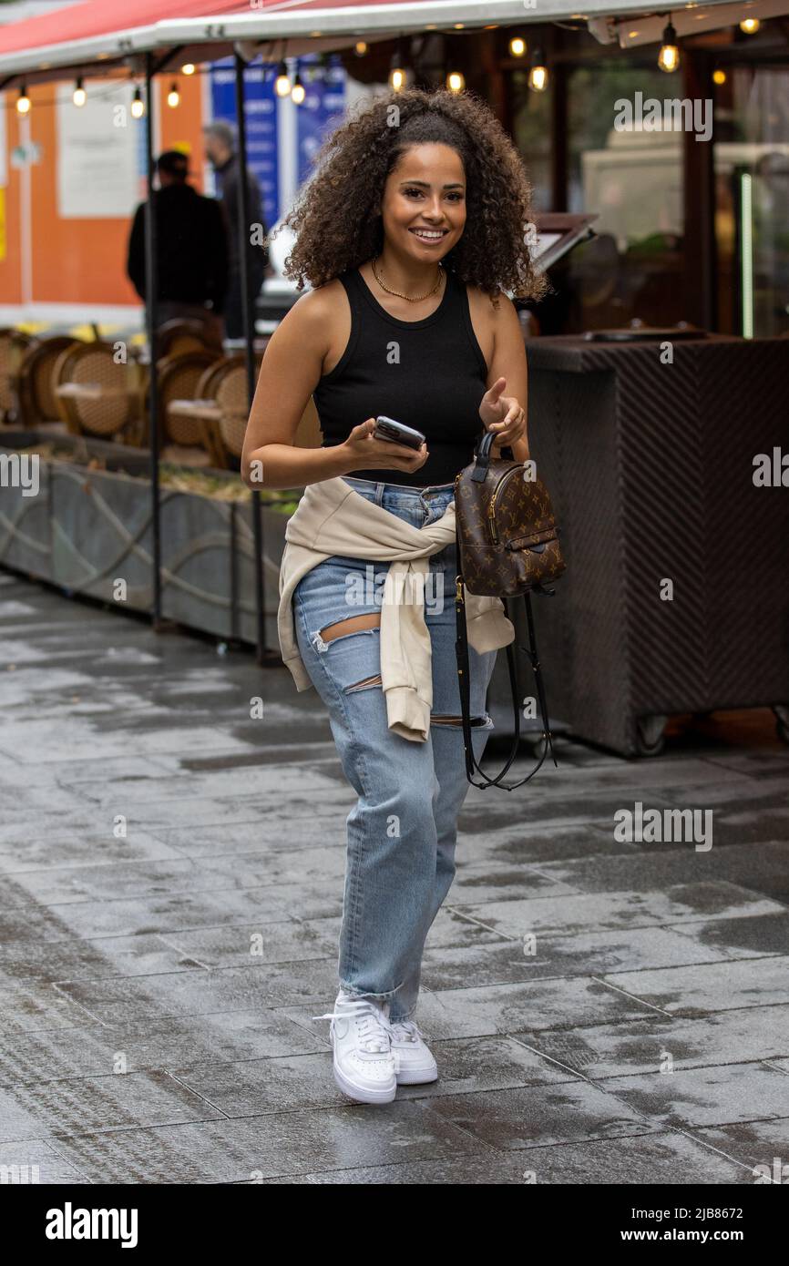 Former Love Island winner, Amber Gill, seen in Leicester Square ...