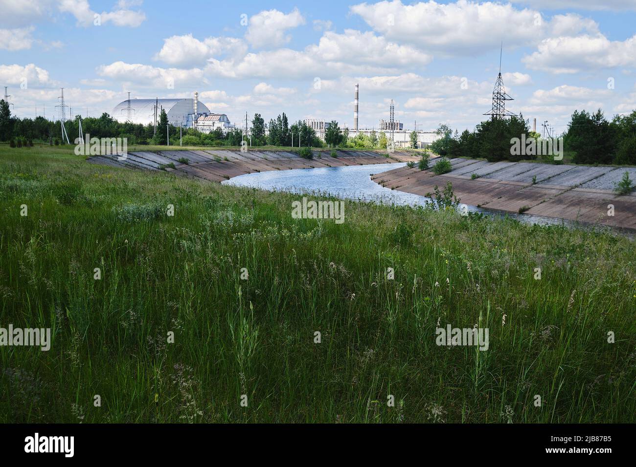 General view of the Chernobyl power plant. After Russian troops left ...