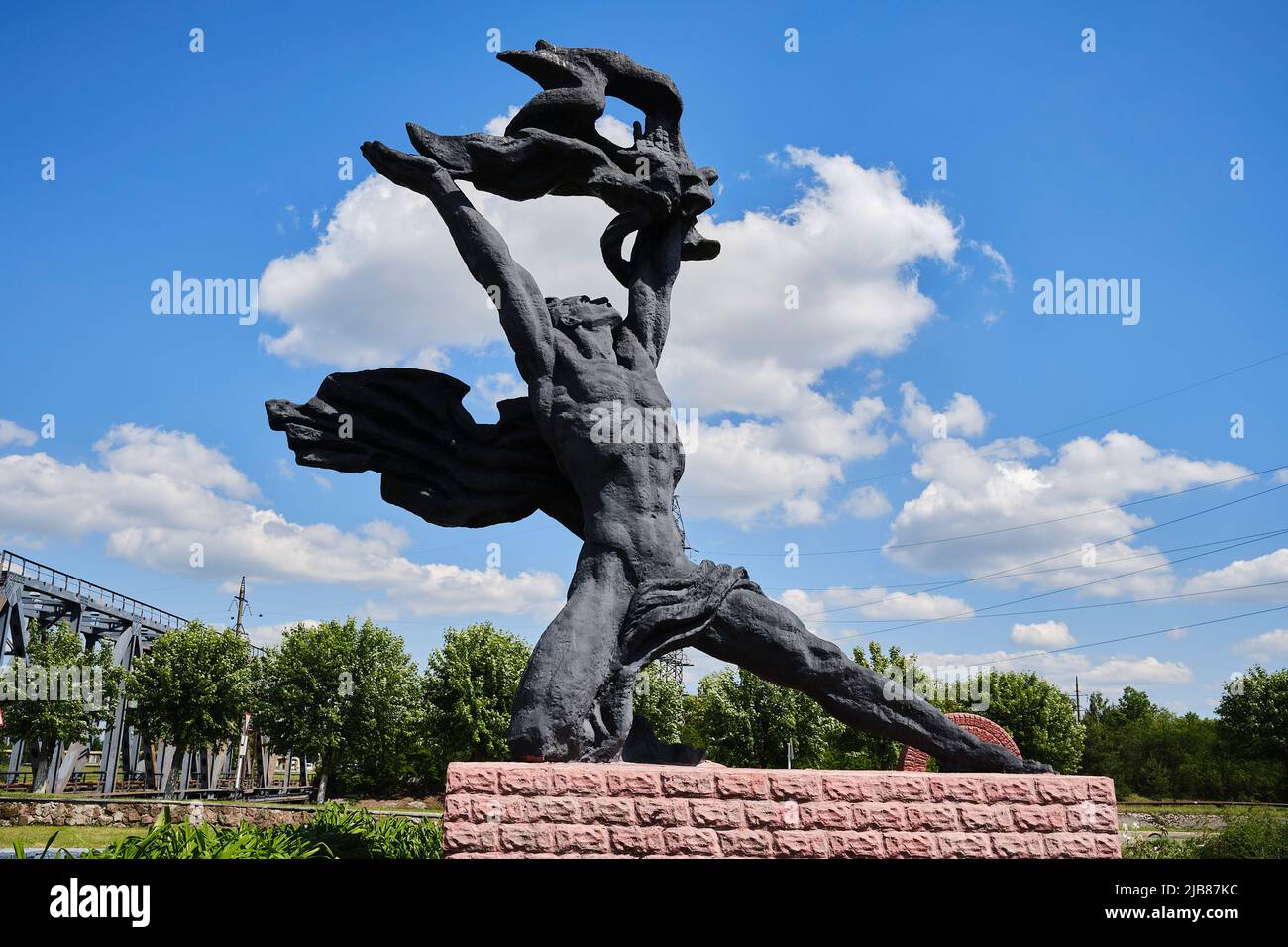 Chernobyl, Ukraine. 03rd June, 2022. Prometheus sculpture at the ...