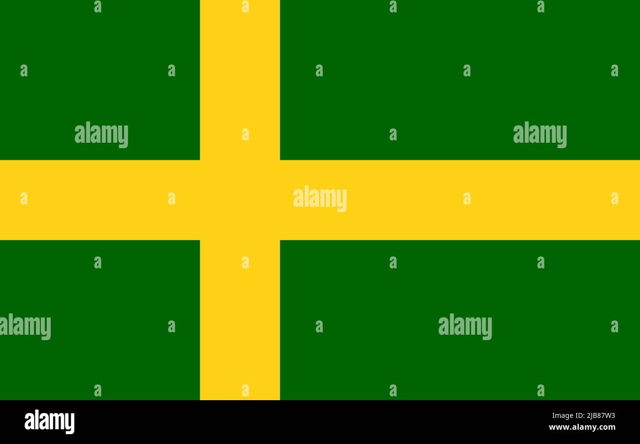 Top view of flag Oland, Sweden. Swedish travel and patriot concept. no ...