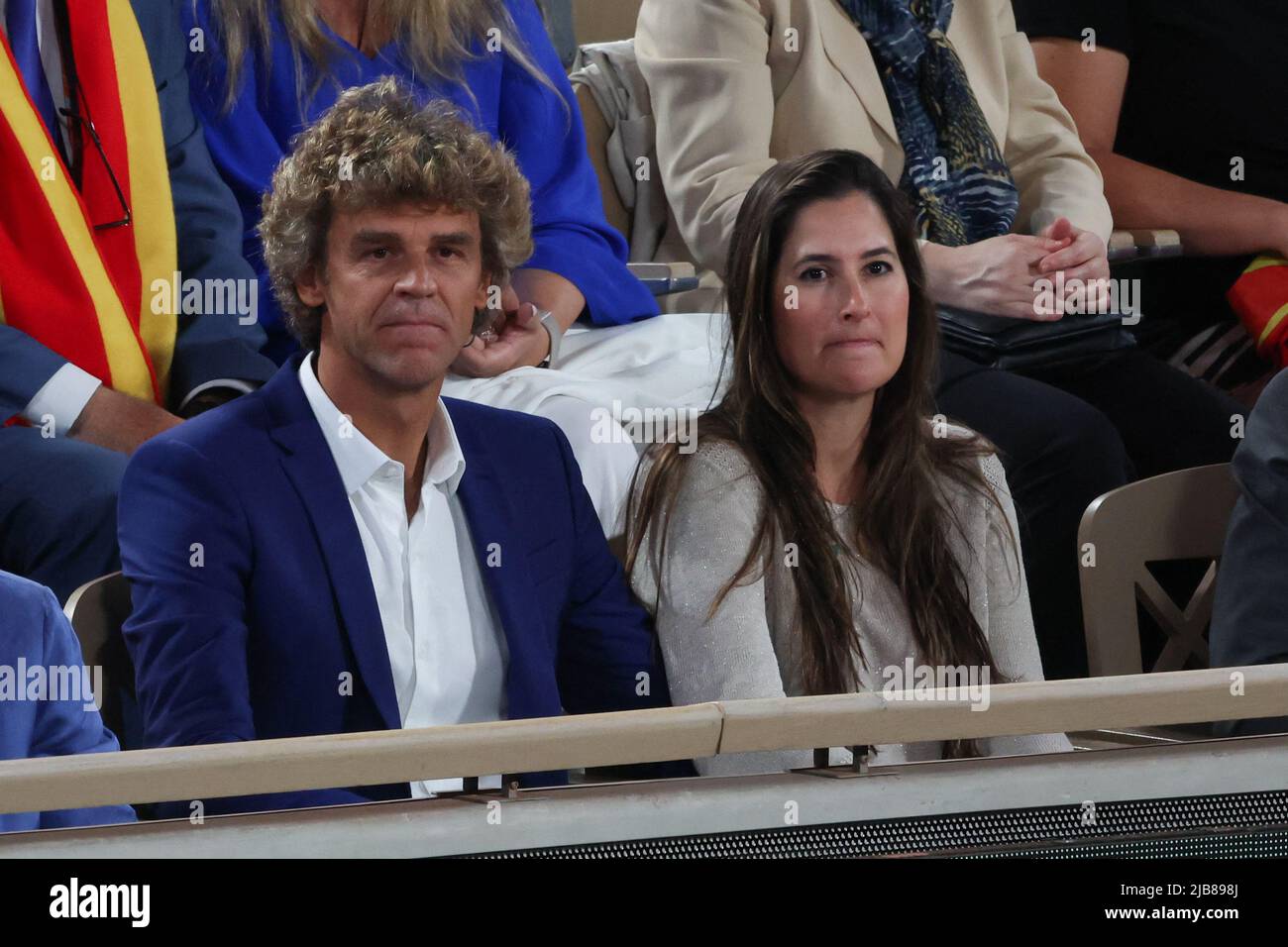 Paris, France. 03rd June, 2022. Gustavo Kuerten, Mariana Soncini in the ...