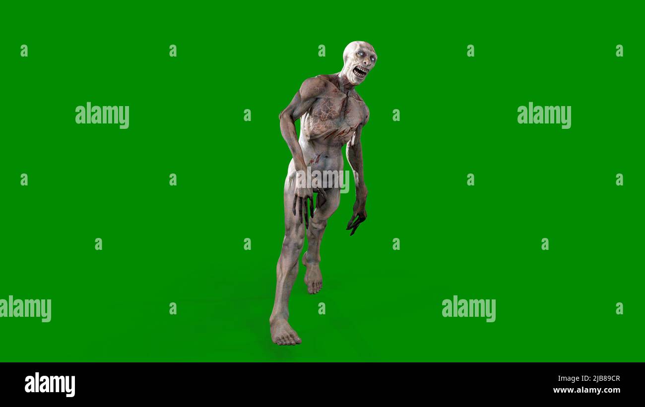 Fantasy character Zombie Undead in epic pose - 3D render on isolated ...