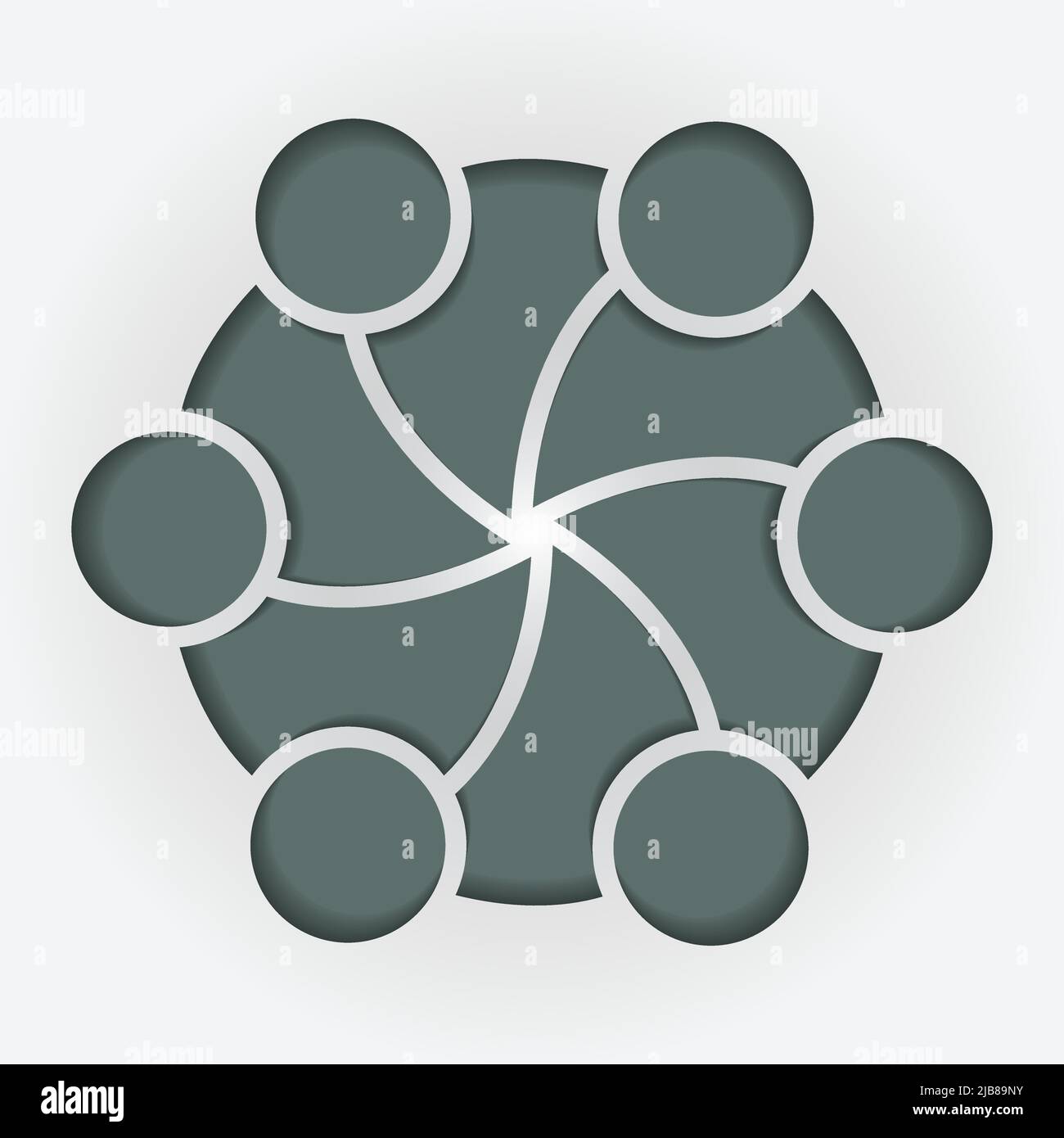 Group of Six people in a circle.Teamwork meeting.people are meeting in ...
