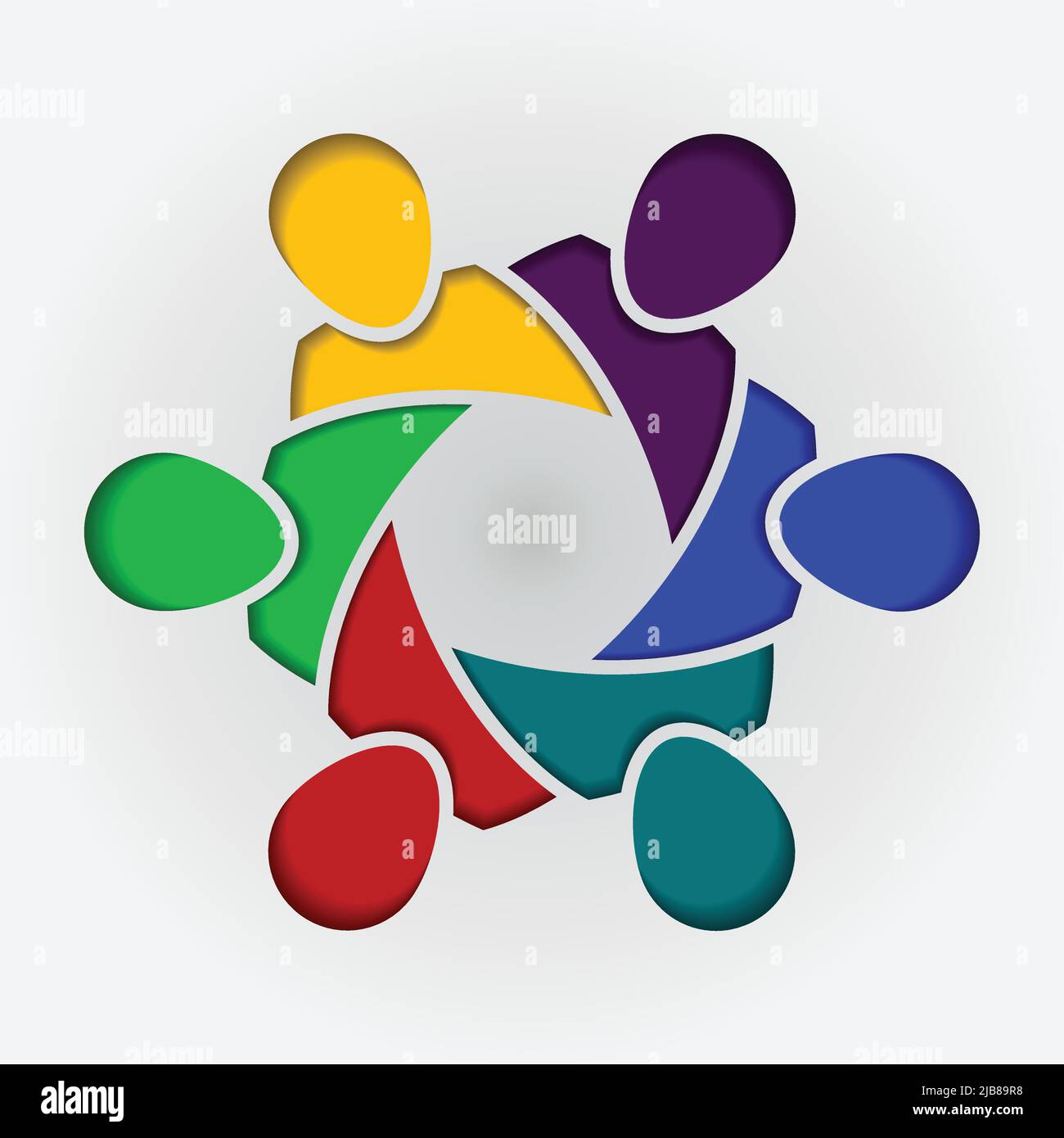 meeting teamwork room people logo.group of six persons in circle,Vector ...