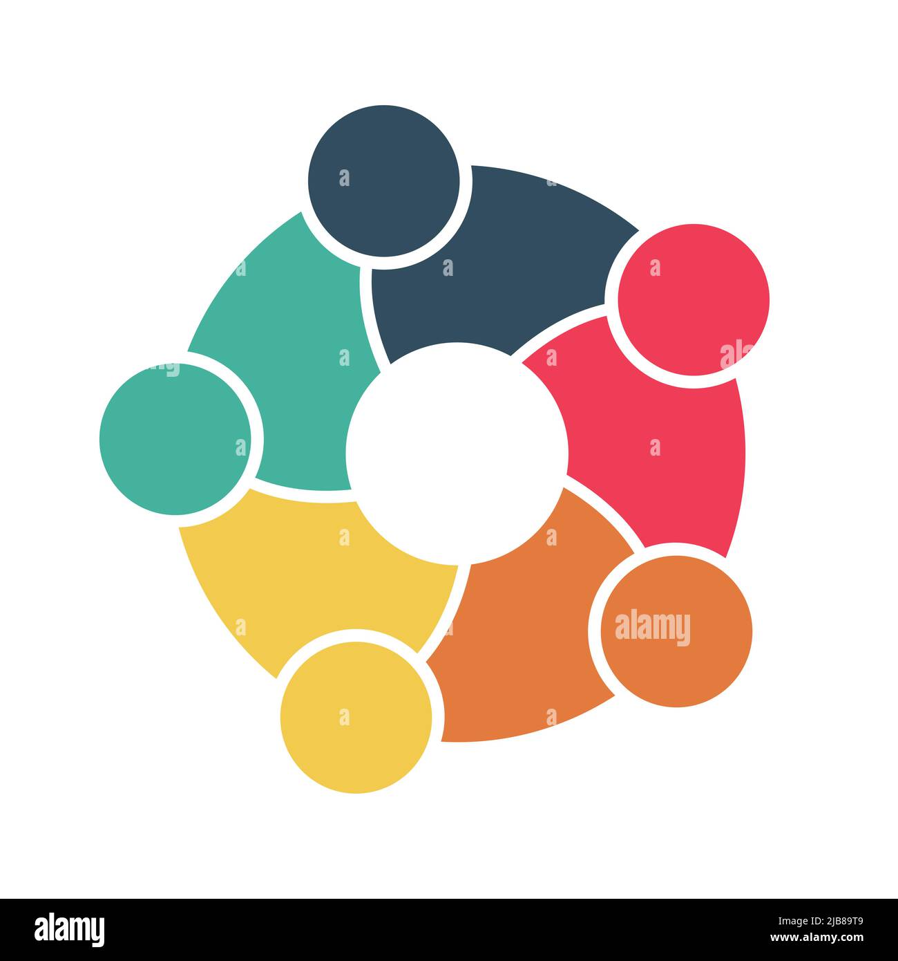 Group of five people in a circle.Teamwork meeting.people are meeting in ...