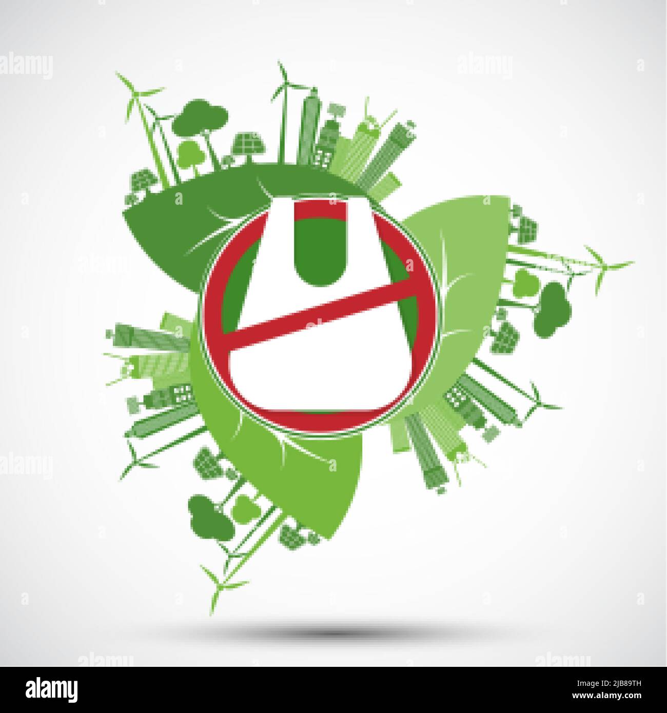 Ecology and Environmental Save World Concept,No plastic bags.Vector ...