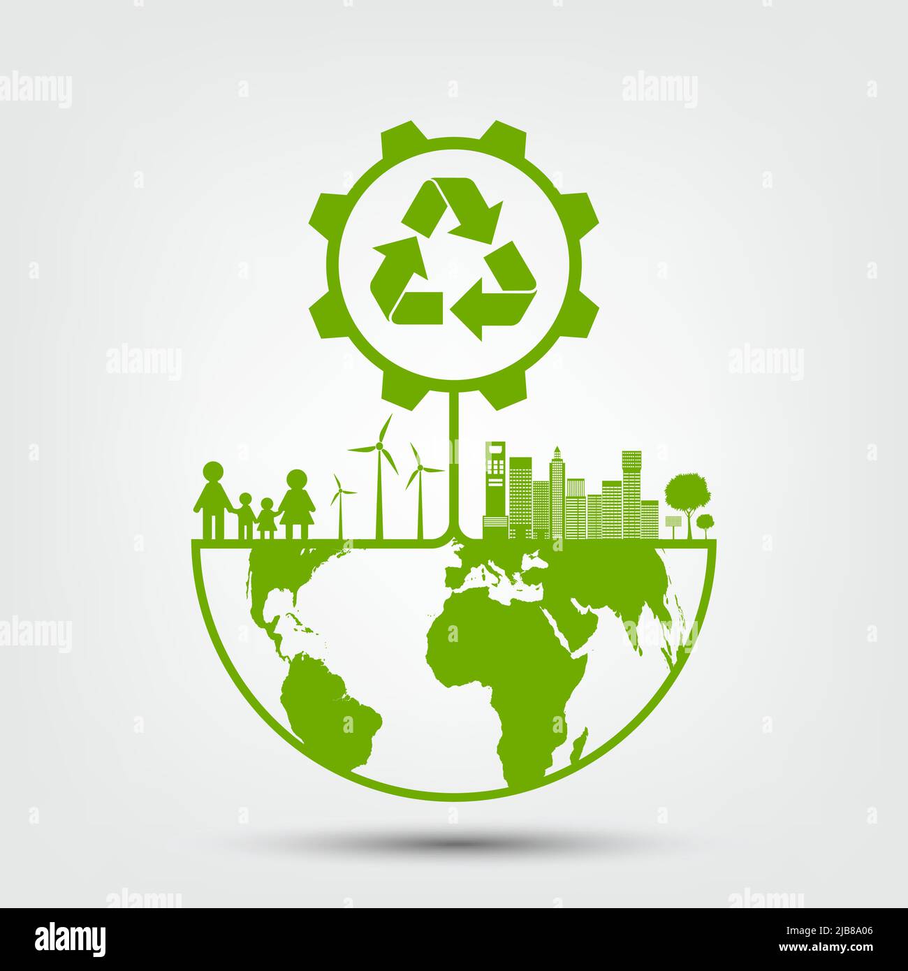 Ecology and Environmental Concept,Earth Symbol With Green Leaves Around ...