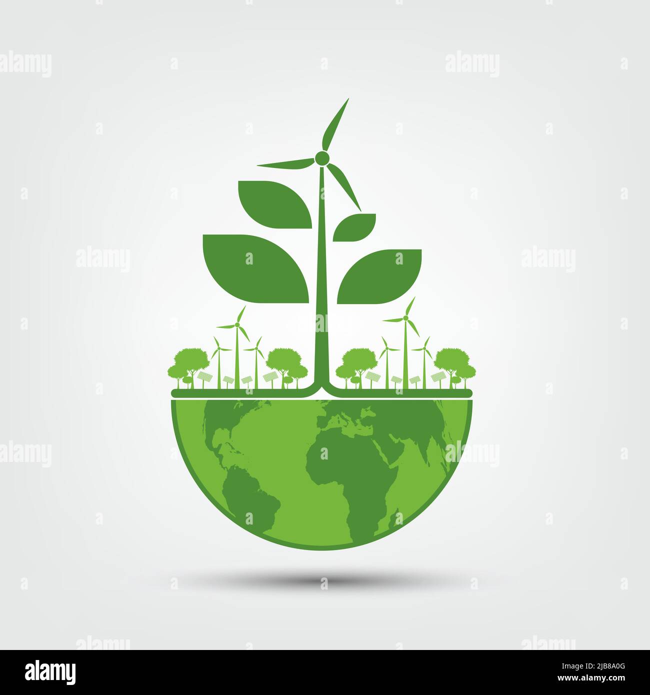 Ecology and Environmental Concept,Earth Symbol With Green Leaves Around ...