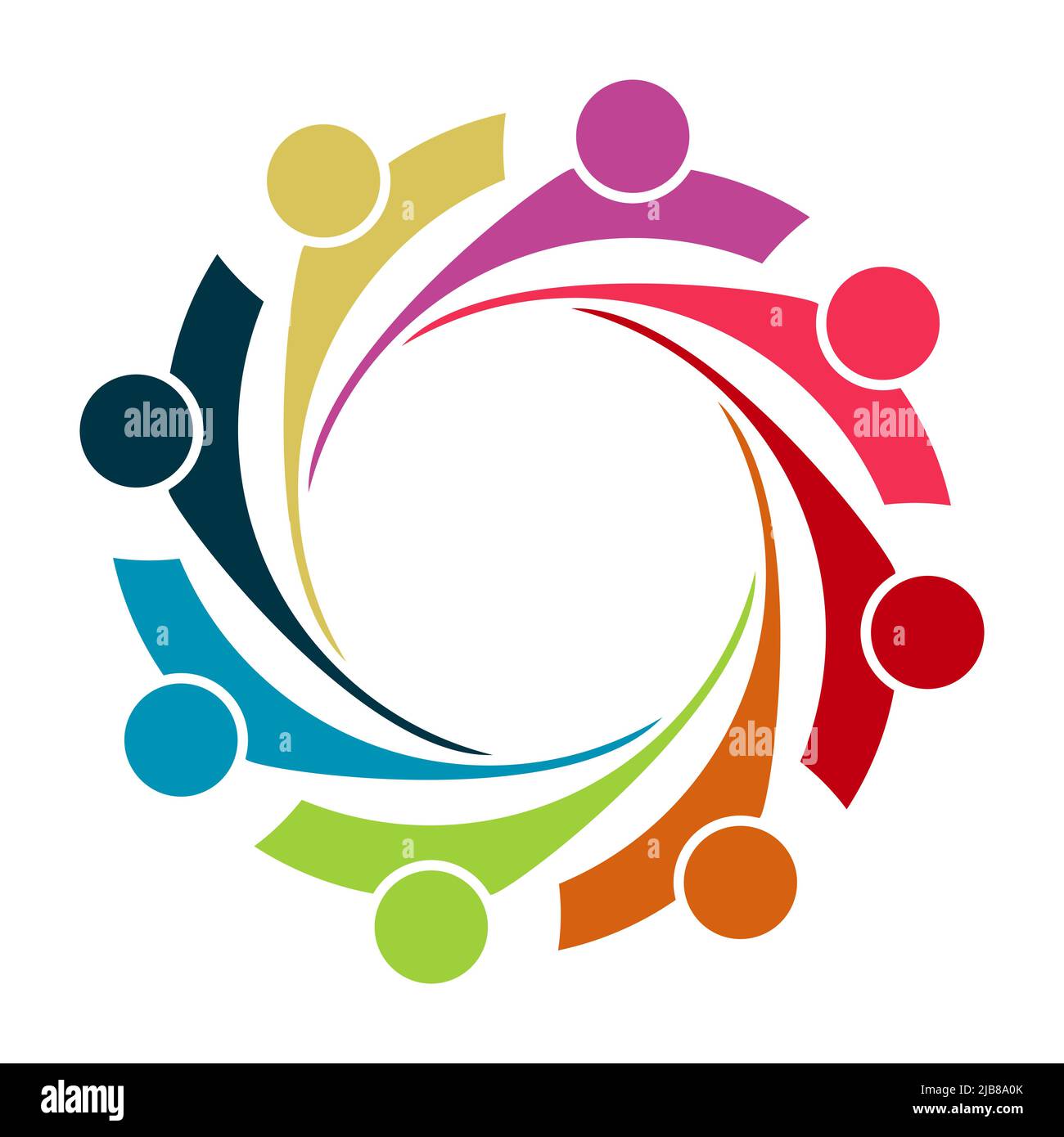 Abstract colorful people in a circle,Teamwork meeting,people are ...