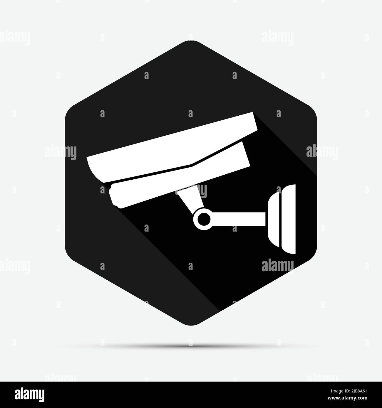 Cctv camera isolated on white background with long shadow black,Simple ...