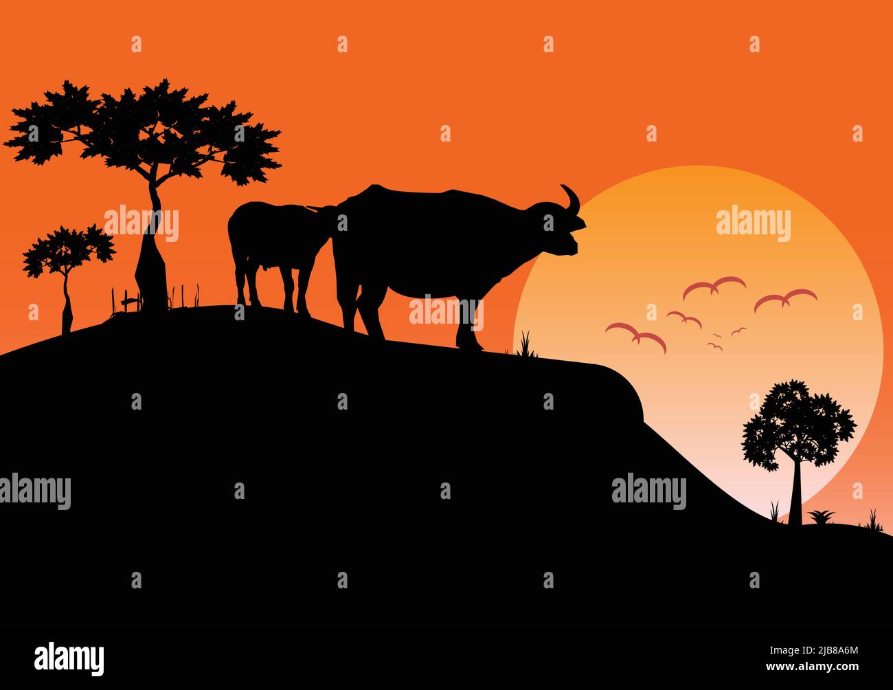 Panorama view dramatic blue Stock Vector Images - Alamy