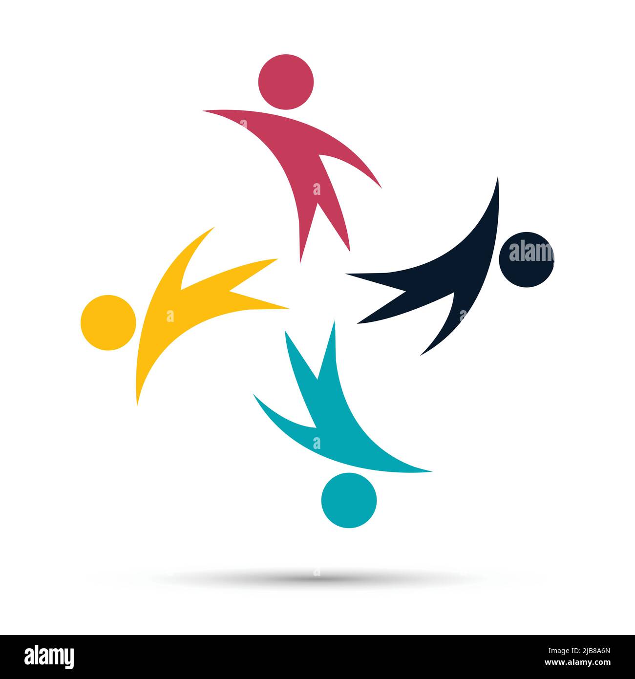 Group people logo handshake in a circle,Teamwork icon,Vector ...