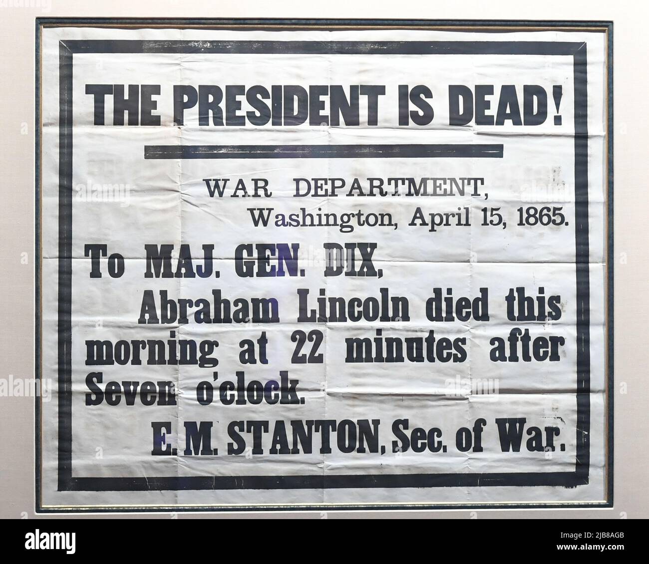 Edward Stanton broadside proclaming 'The President Is Dead" on display ...