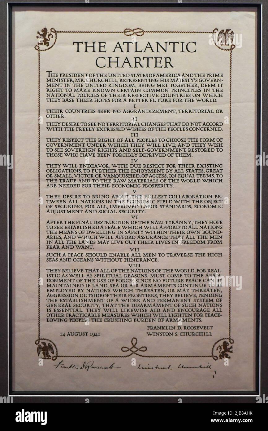 Roosevelt/Churchill 'The Atlantic Charter' on display as part of the ...