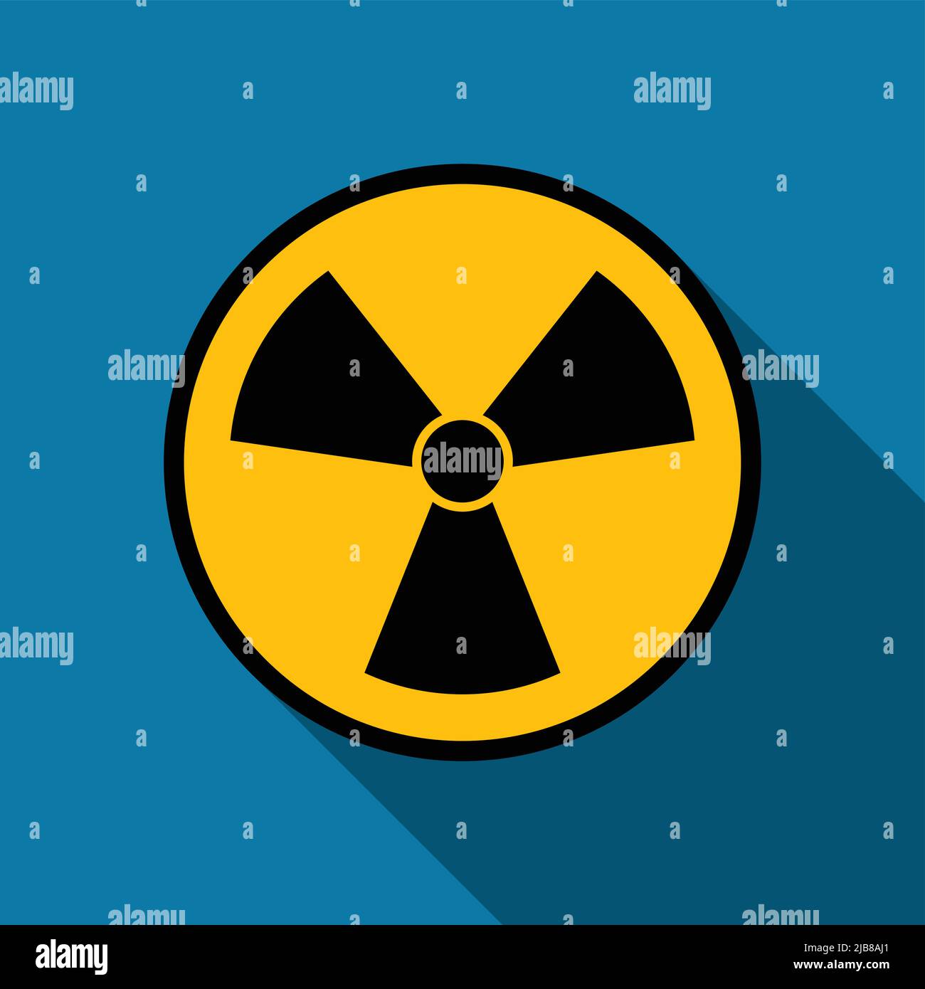 radiation icon symbol with long shadow black,Simple design style.vector ...