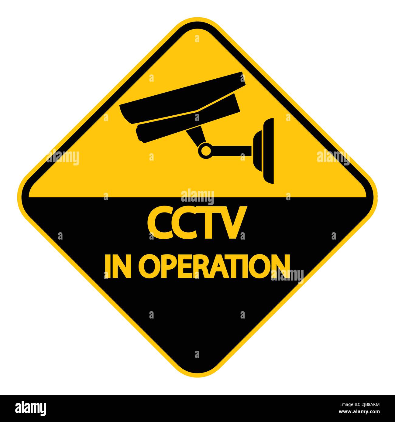 CCTV Camera label.Black Video surveillance sign on white background ...