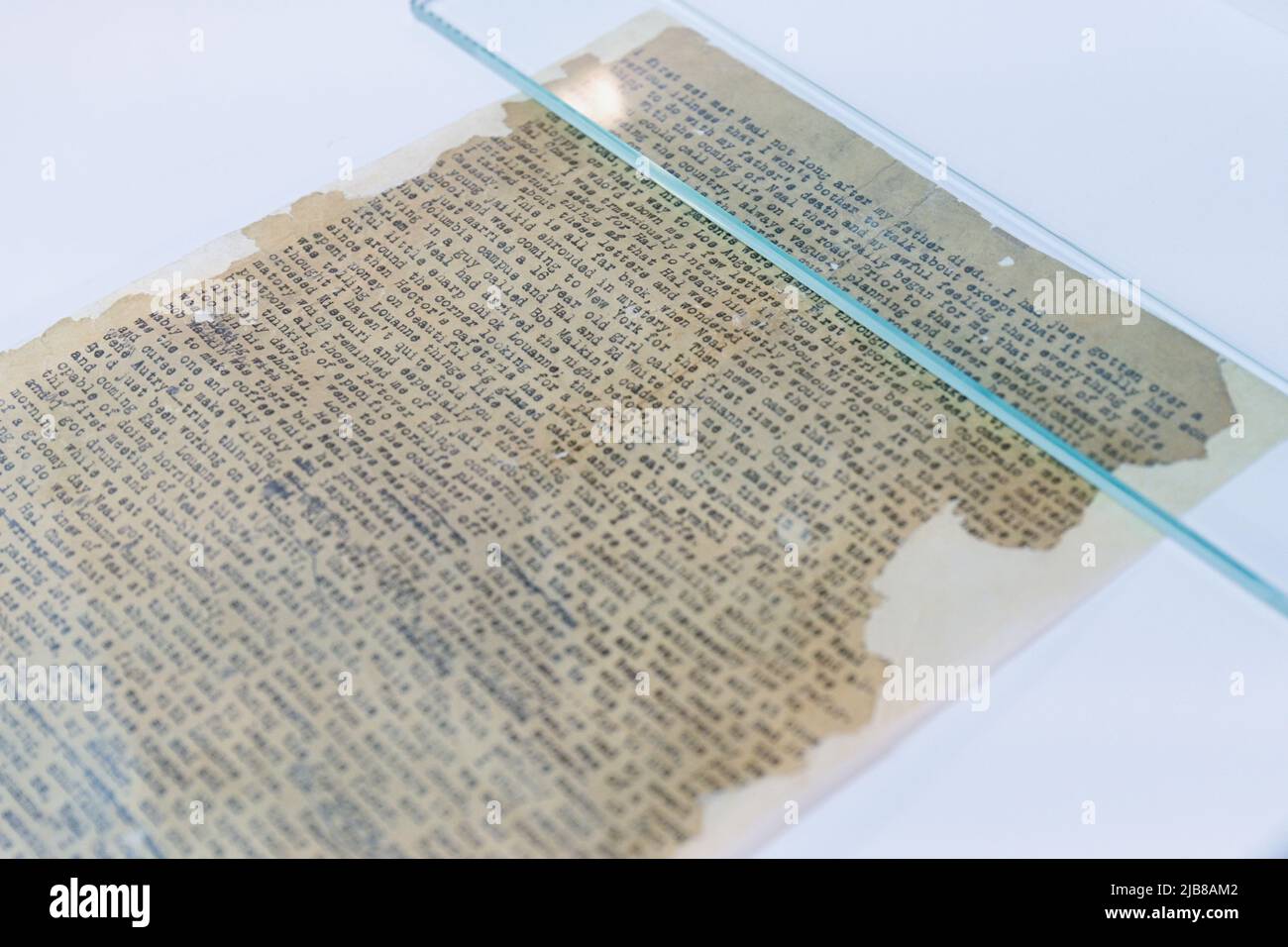 Jack Kerouac On The Road Typescript Scroll On Display As Part Of The The Jim Irsay Collection
