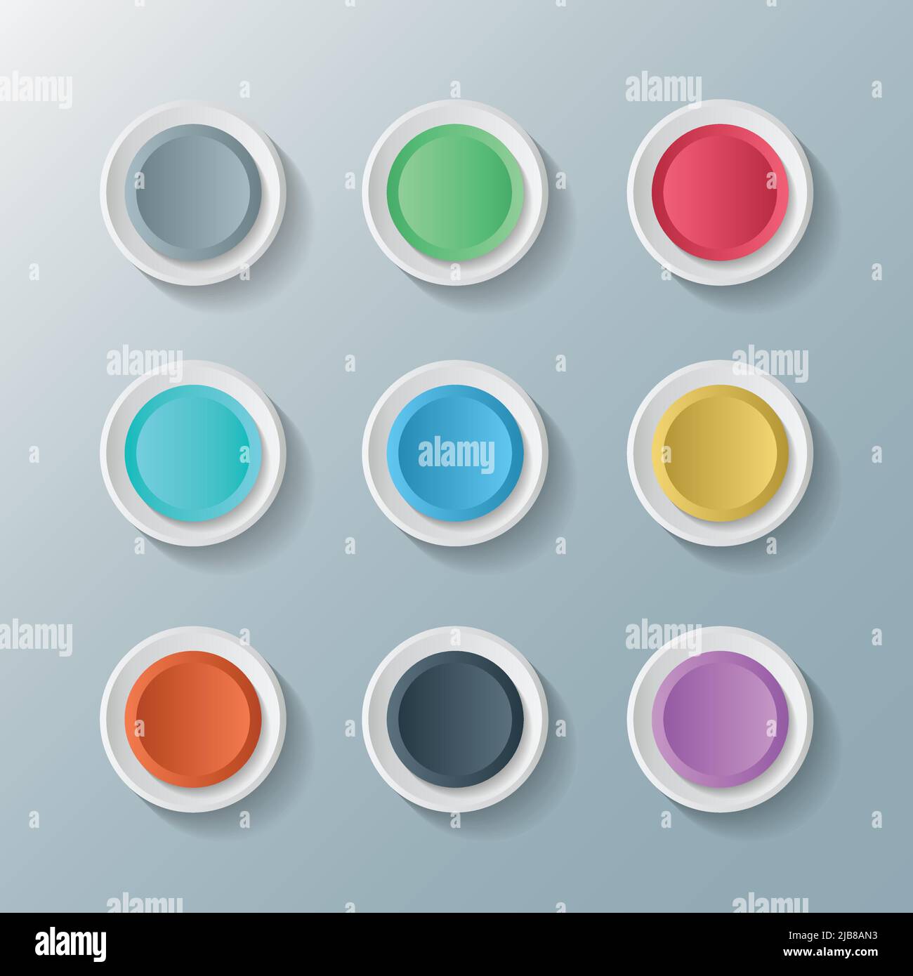 symbol set of round buttons.vector illustrator Stock Vector Image & Art - Alamy