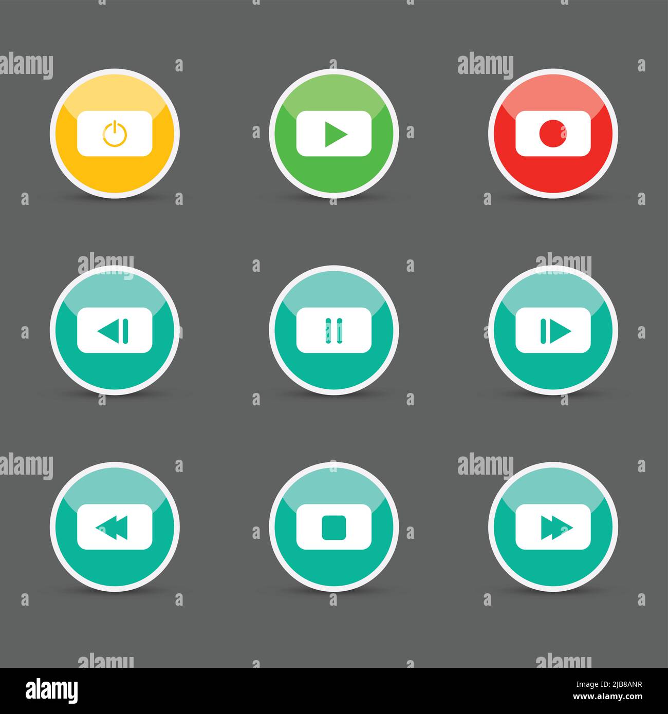 Media player buttons collection hi-res stock photography and images - Alamy