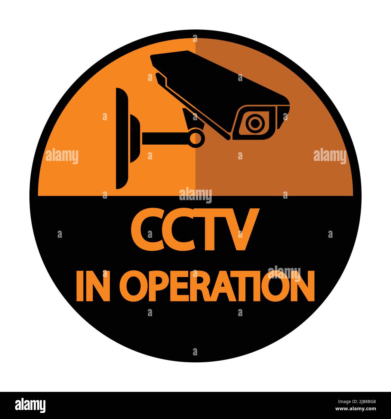 CCTV Camera label.Black Video surveillance sign on white background ...