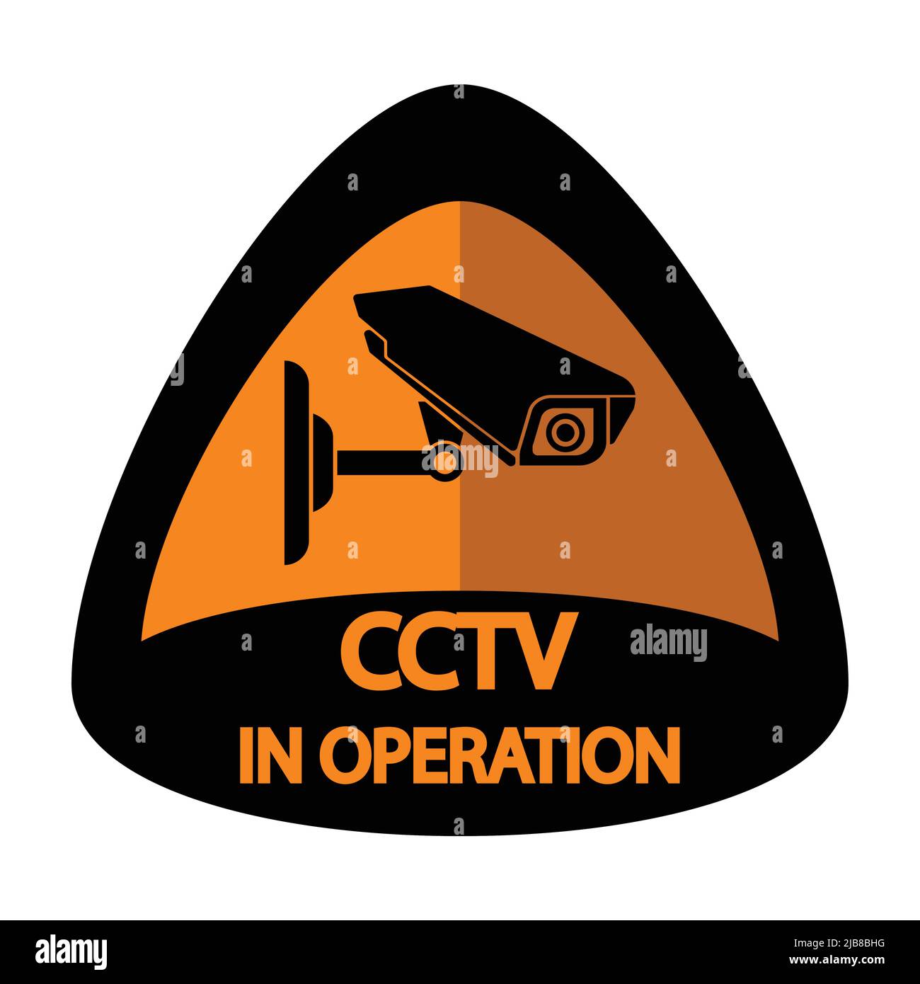 CCTV Camera label.Black Video surveillance sign on white background ...