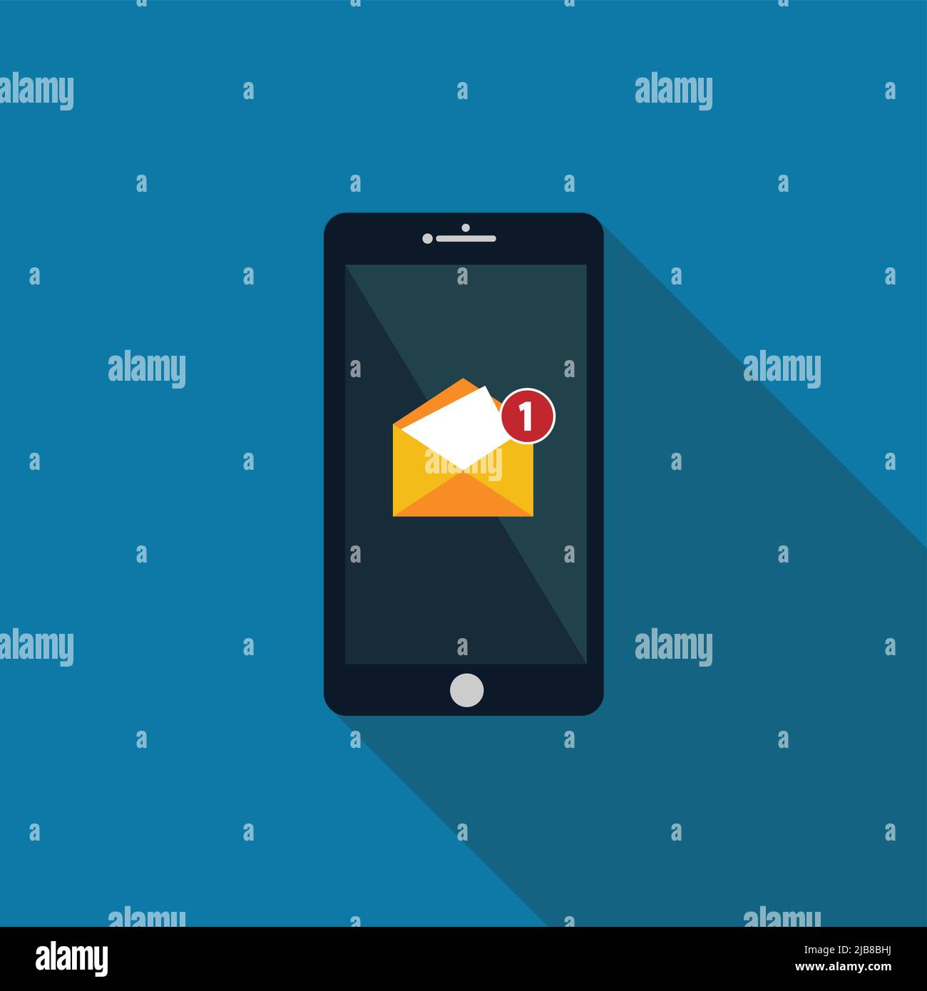 New email notification on mobile phone,vector illustration Stock Vector ...