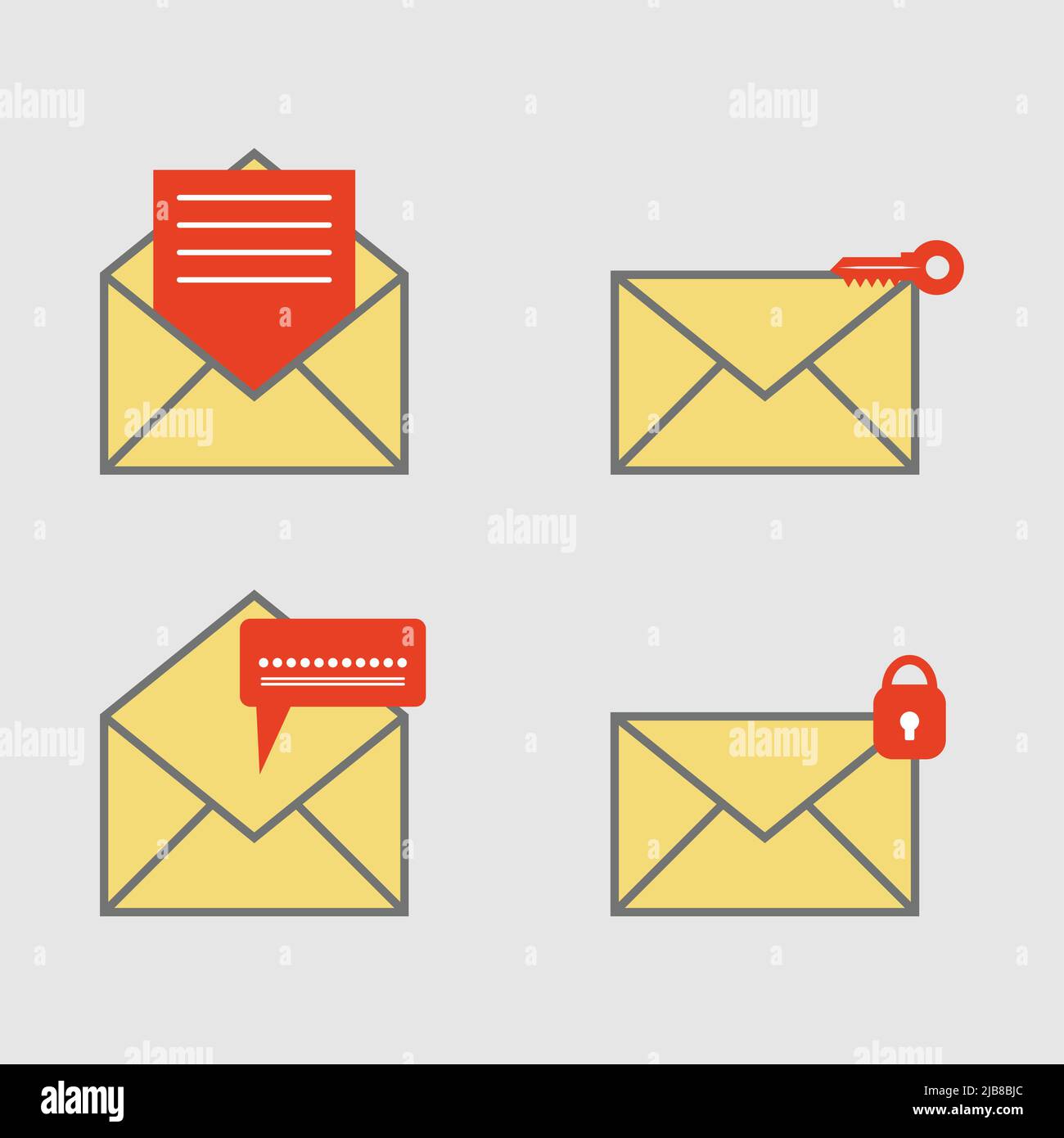 Mail icon,New email notification,Simple design style,vector ...