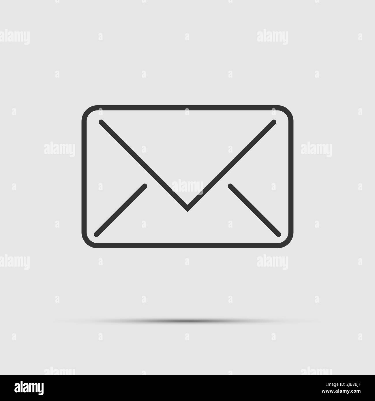 Mail icon on white background,Simple design style,Vector illustration ...