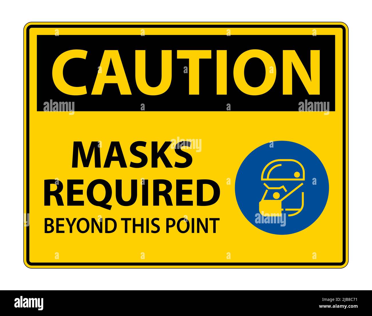 Caution Symbol Masks Required Beyond This Point Sign Stock Vector Image ...