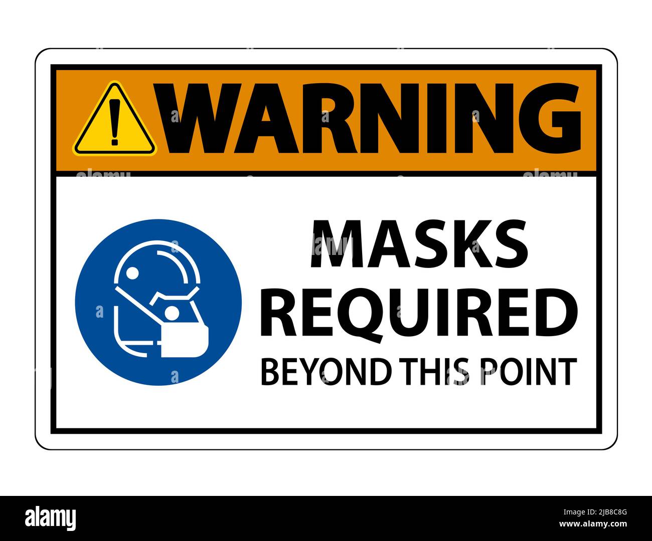 Warning Masks Required Beyond This Point Sign Stock Vector Image & Art ...