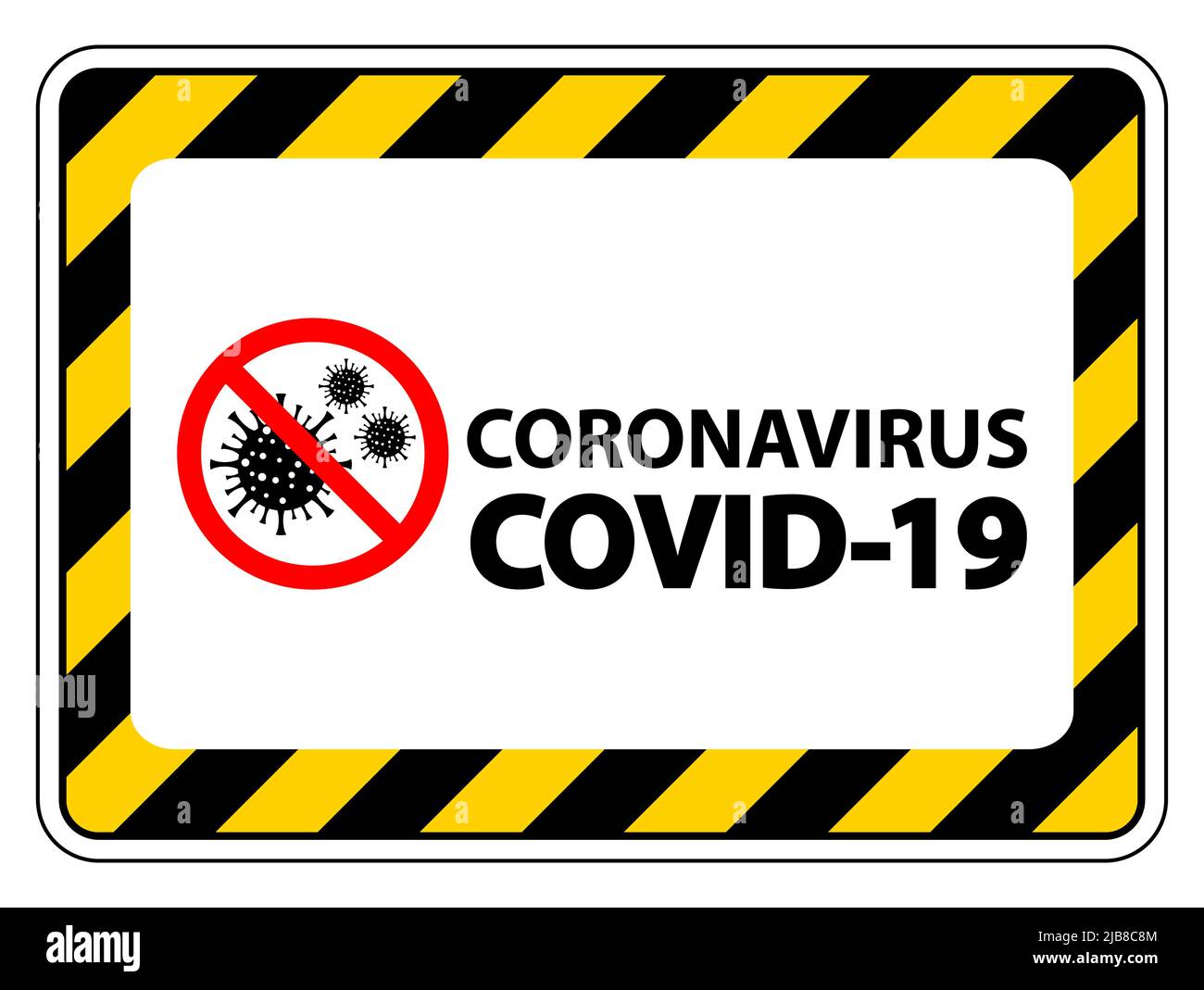 Warning sign,caution outbreak coronavirus covid 19 Stock Vector Image ...