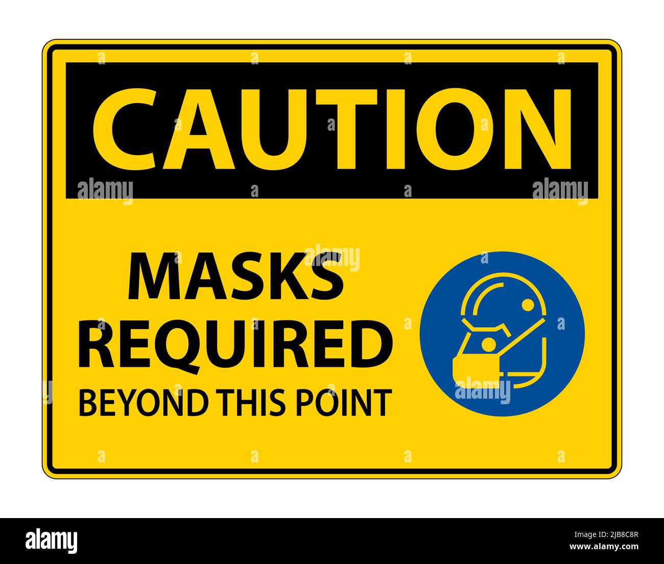 Caution Symbol Masks Required Beyond This Point Sign Stock Vector Image ...