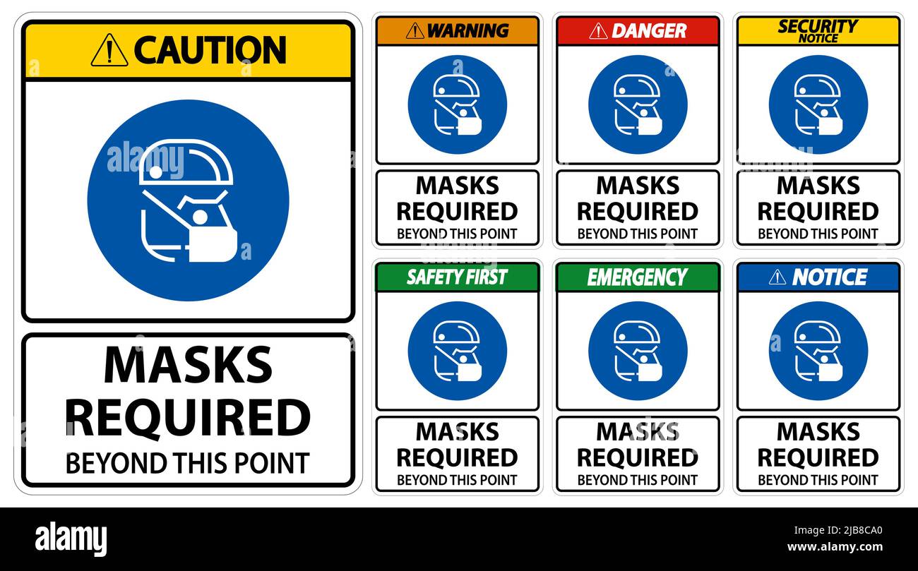 Symbol Masks Required Beyond This Point Sign Stock Vector Image & Art ...