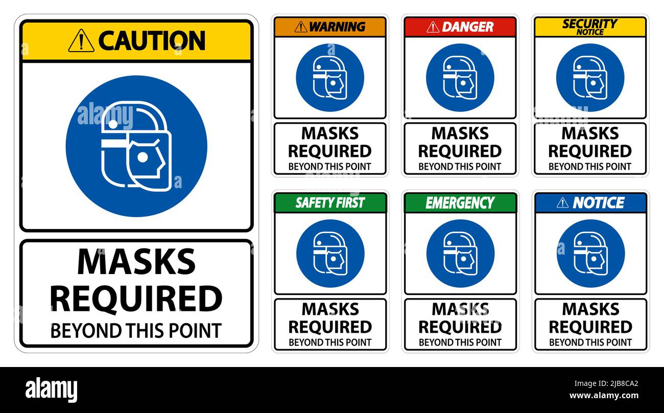 Symbol Masks Required Beyond This Point Sign Stock Vector Image & Art ...