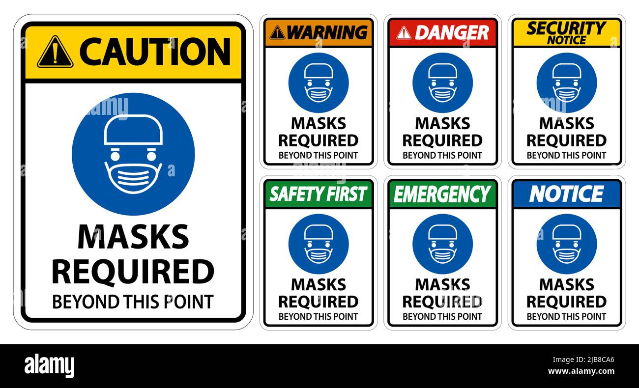 Symbol Masks Required Beyond This Point Sign Stock Vector Image & Art ...