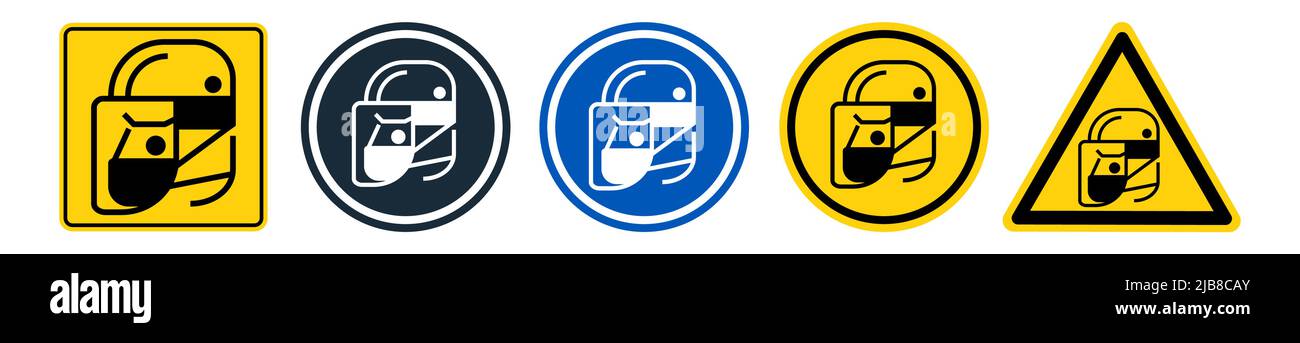 Simple wear protective Face shield icons for your design Stock Vector ...