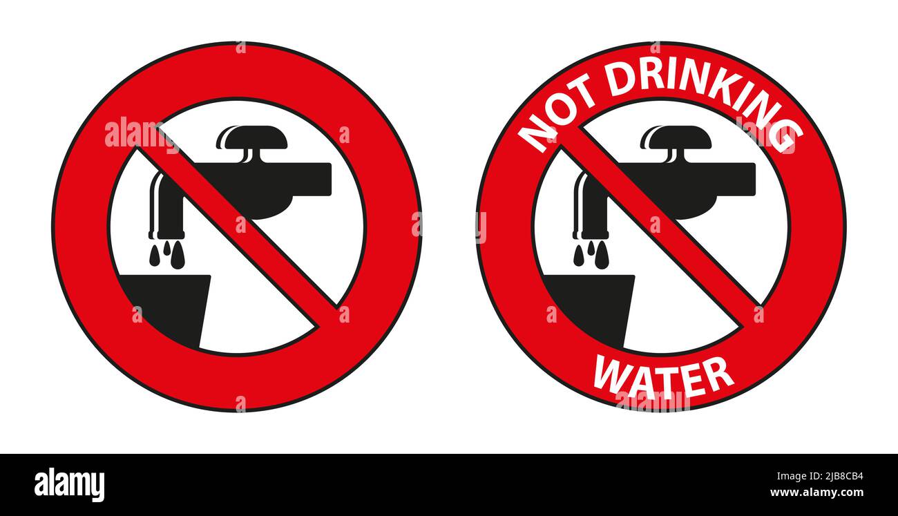 Not Drinking Water Symbol sign isolated on white background Stock ...