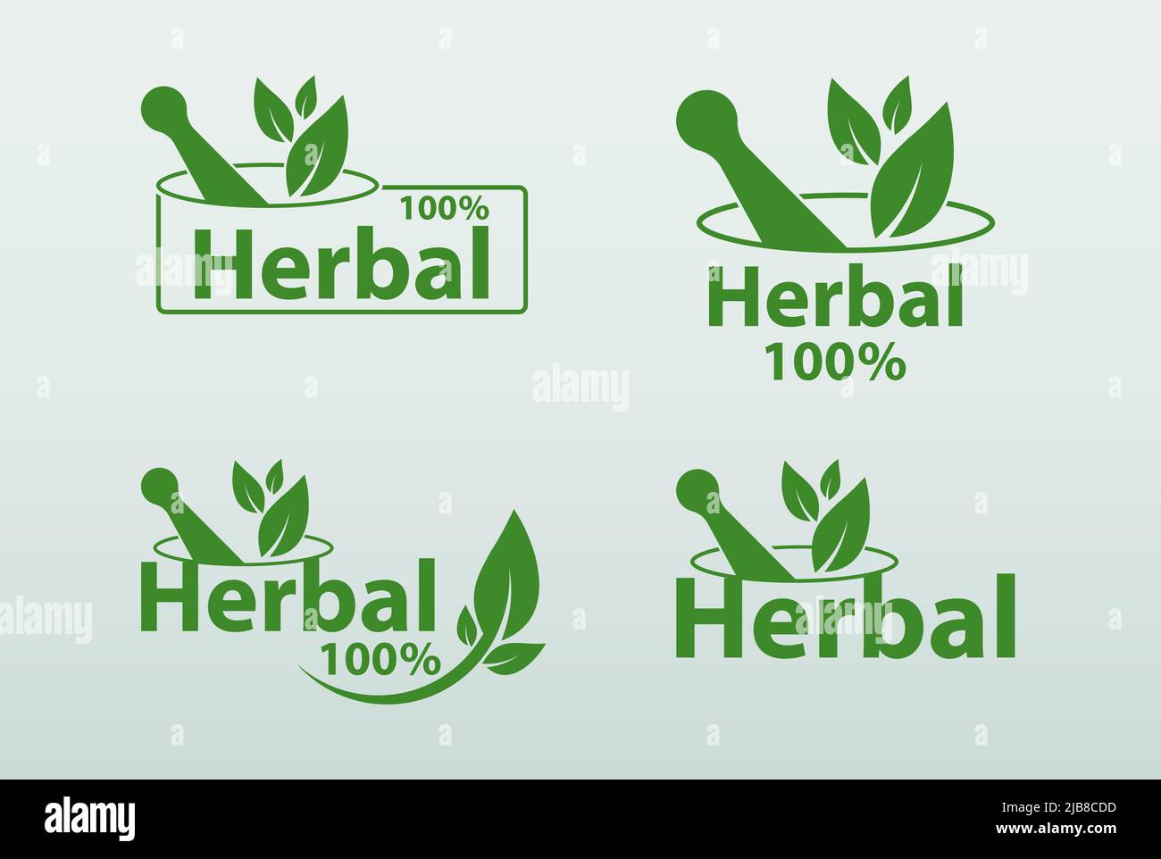 green herbal logo template,herbal 100 on white background Stock Vector ...