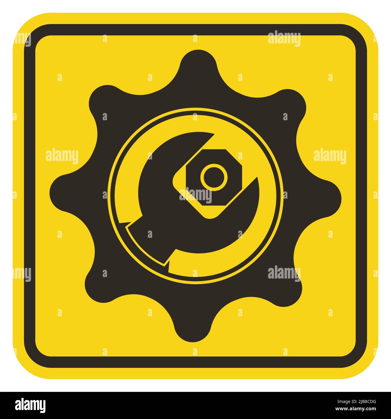 Symbol Service Tool Sign On Yellow Background Stock Vector Image & Art ...