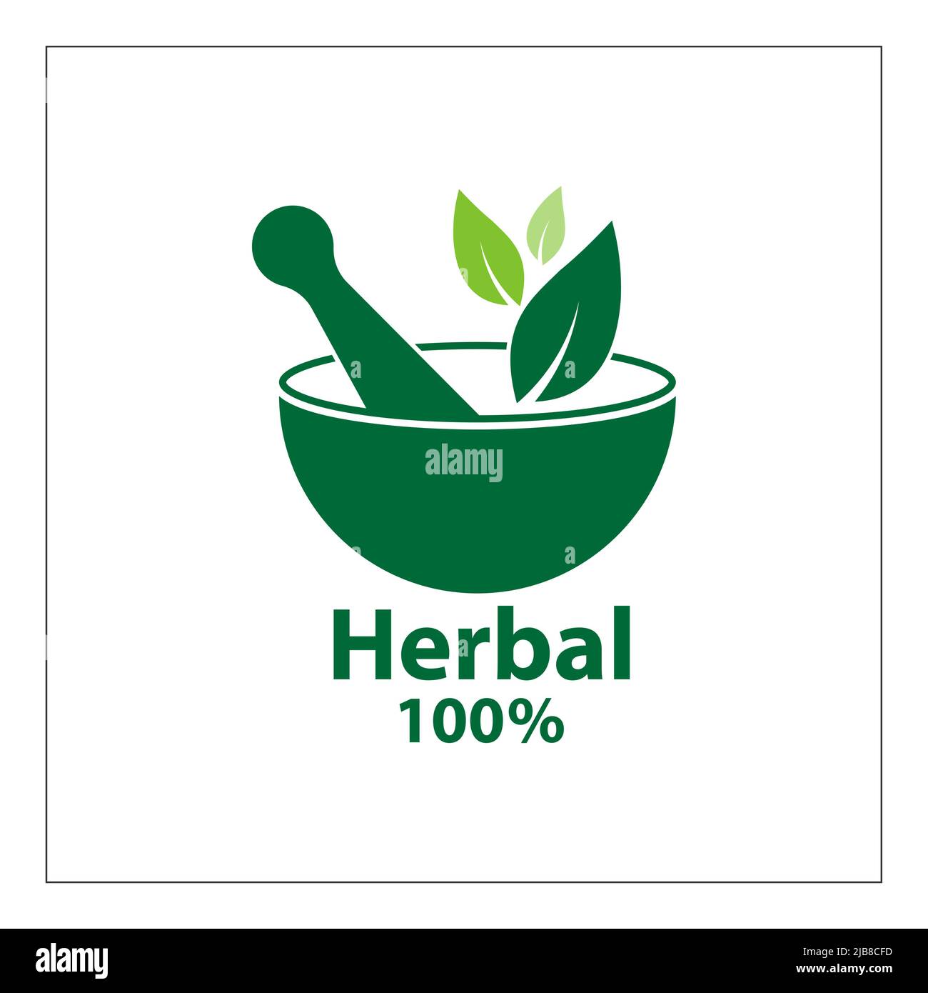 green herbal logo template,herbal 100 on white background Stock Vector ...