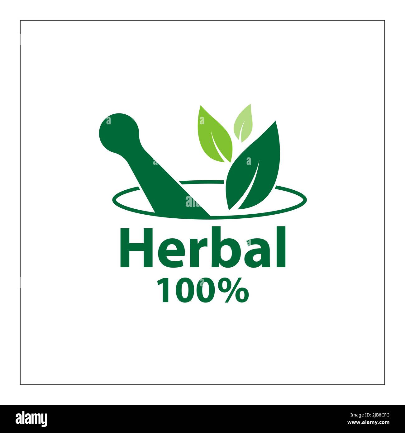 green herbal logo template,herbal 100 on white background Stock Vector ...