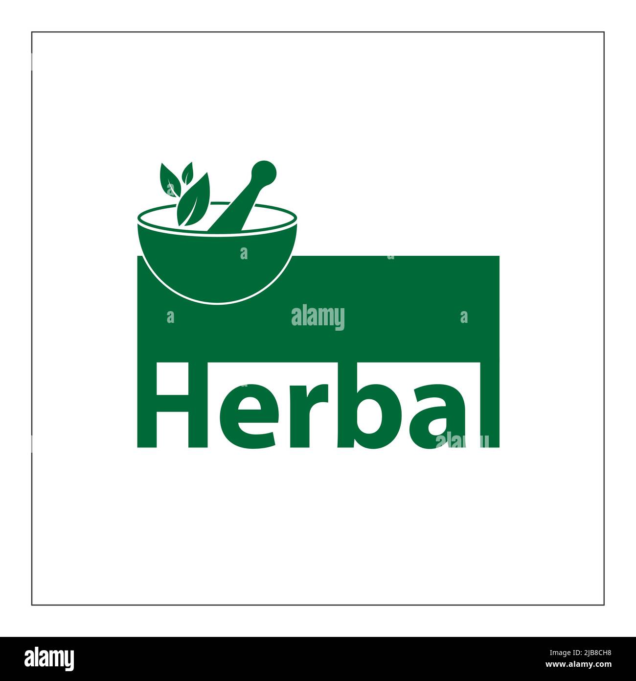green herbal logo template,herbal 100 on white background Stock Vector ...